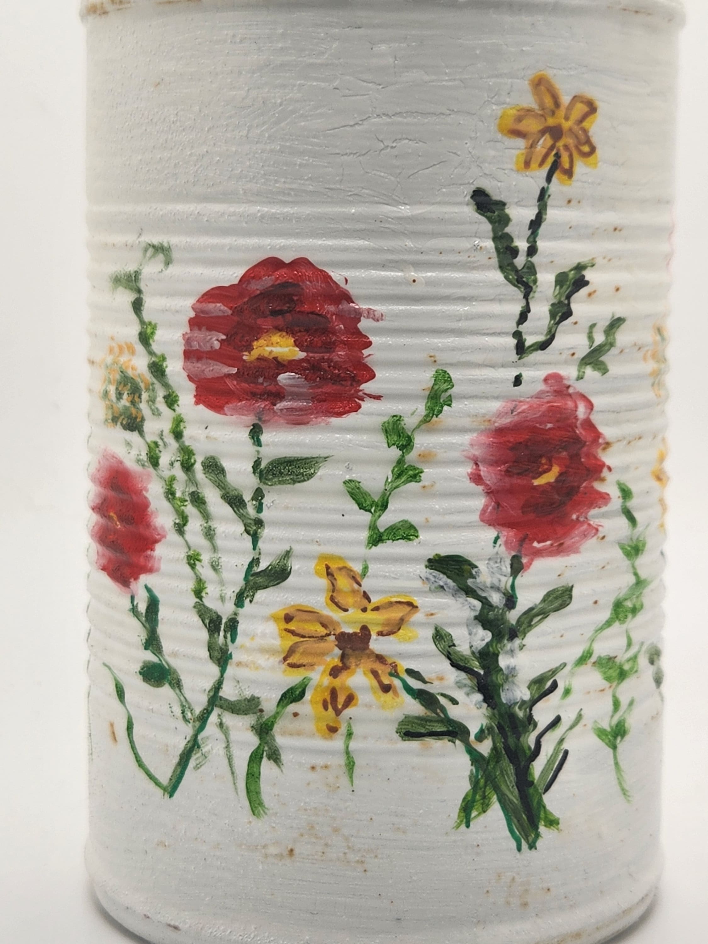 Hand Painted Altered Tin Cans, Acrylic Paint With Protective Sealant ...