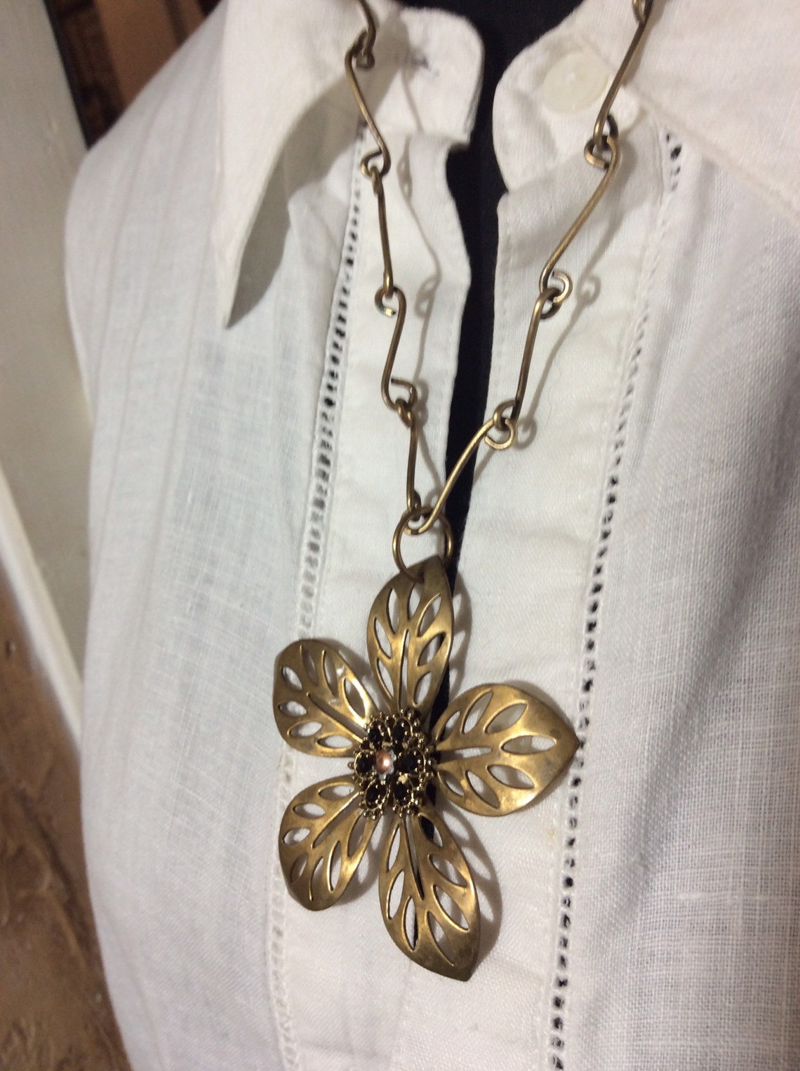 Cold Connection Necklace With a Vintage Earring With a - Etsy