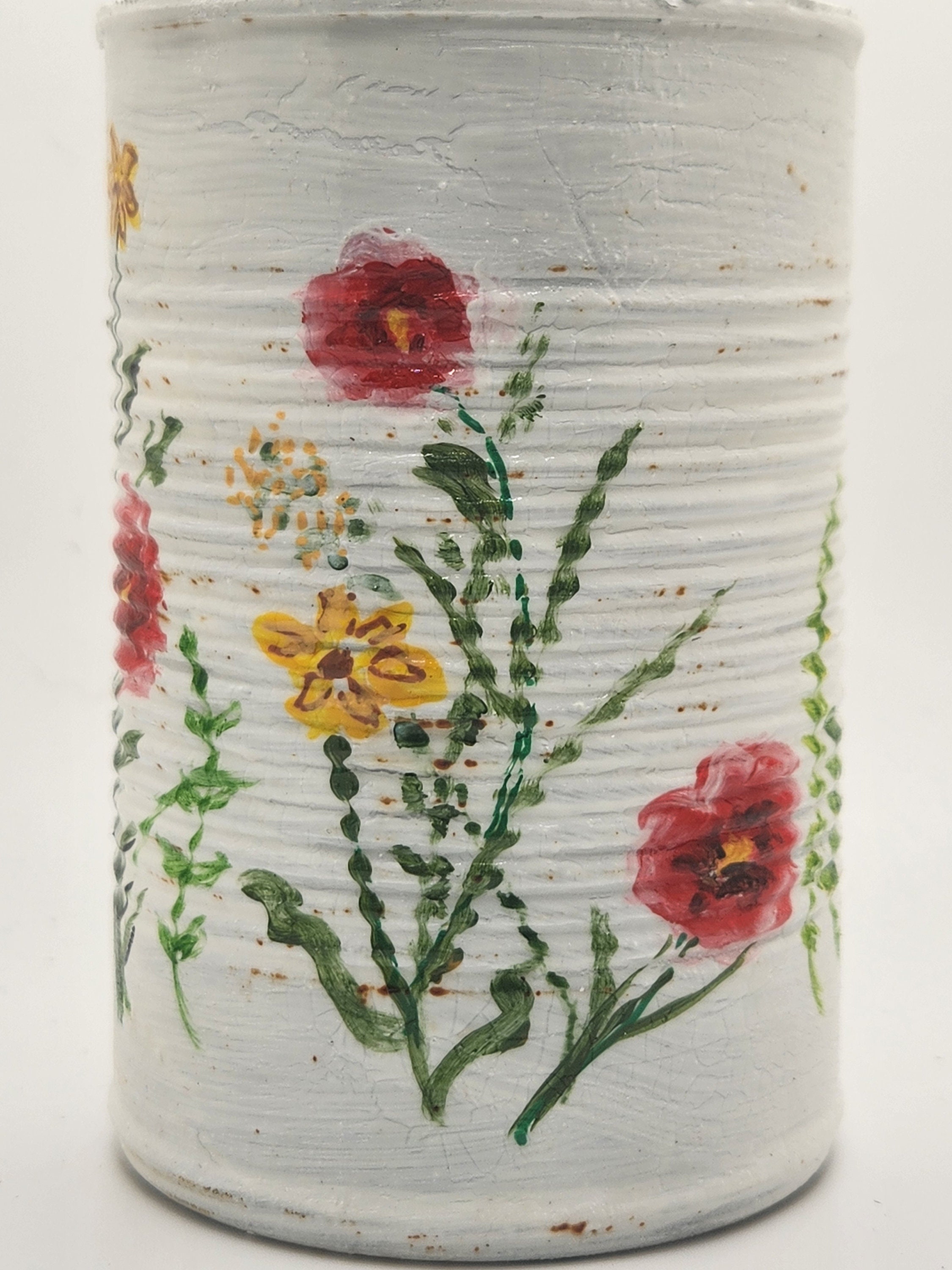 Hand Painted Altered Tin Cans, Acrylic Paint With Protective Sealant ...