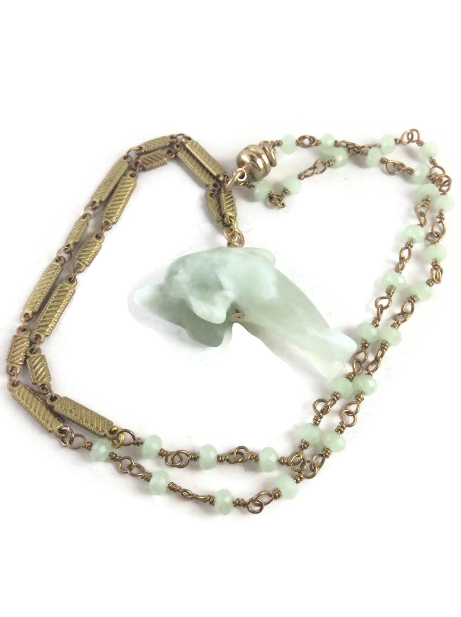 Beach Inspired New Jade Dolphin Pendant Necklace With Jade - Etsy
