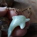 Mermaid Beauty Jade Dolphin and Sea Glass Necklace With Gold Wire Wrap ...