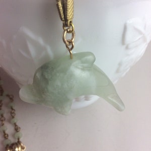 Beach Inspired New Jade Dolphin Pendant Necklace With Jade | Etsy