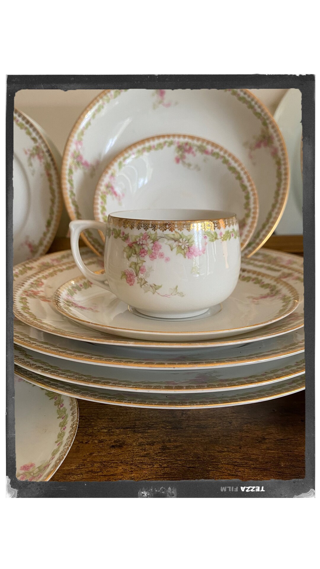 Rare Art Nouveau M & Z Austria China. L Rose and Vine Pattern L Gold ...