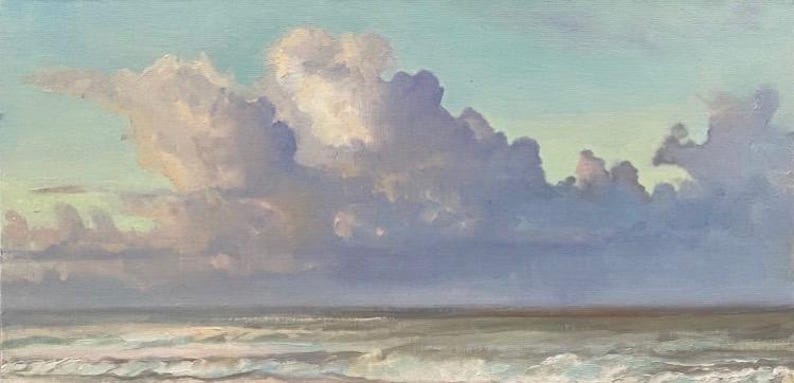 Splendor in the Sky- Original 6x12(11x17) Oil on Panel Framed in a ...