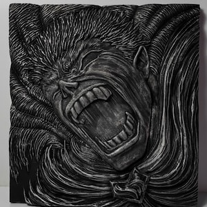 Bas-relief With Guts Metal Effect Fan Art - Etsy