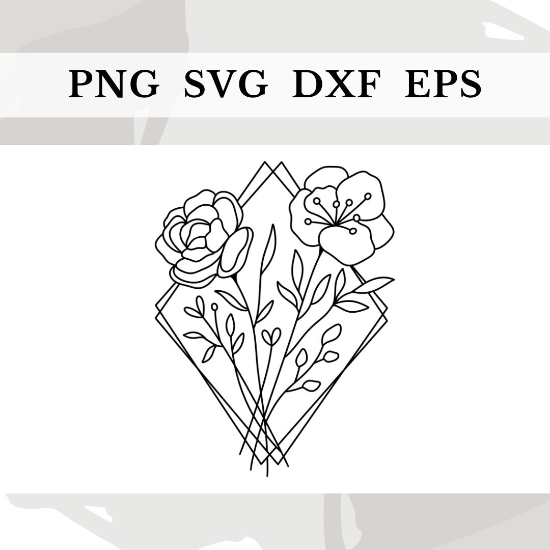 Diamond Florals SVG | Floral Clipart | Floral Design | Transparent ...