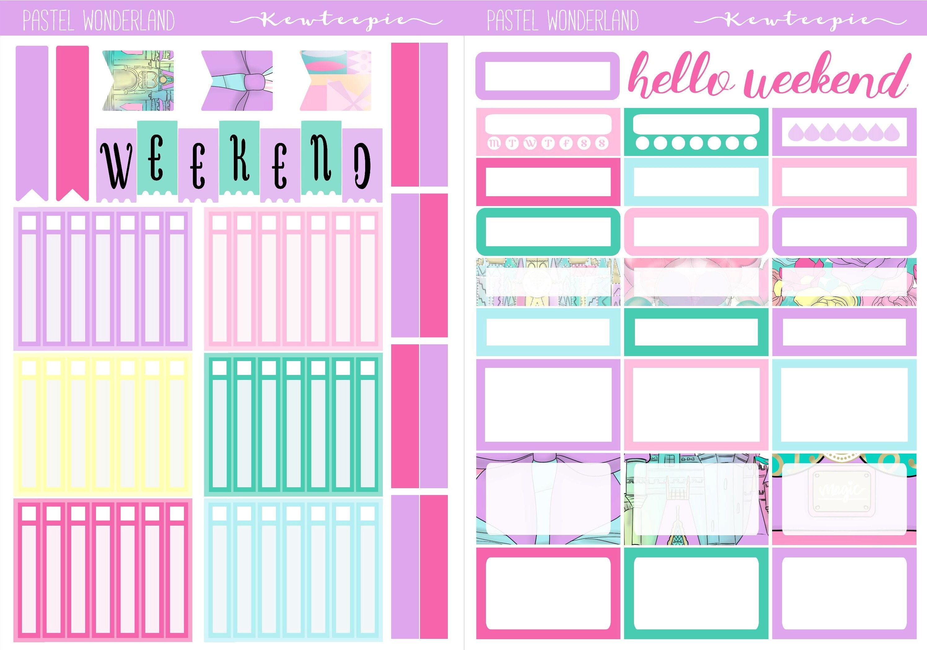 PRINTABLE Planner Sticker Kit Pastel Wonderland Printable | Etsy