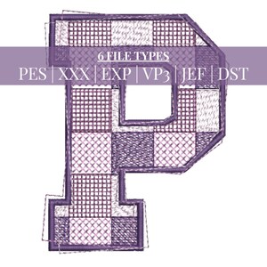 Patchwork Letter P Embroidery Design | Alphabet Letters Embroidery File ...