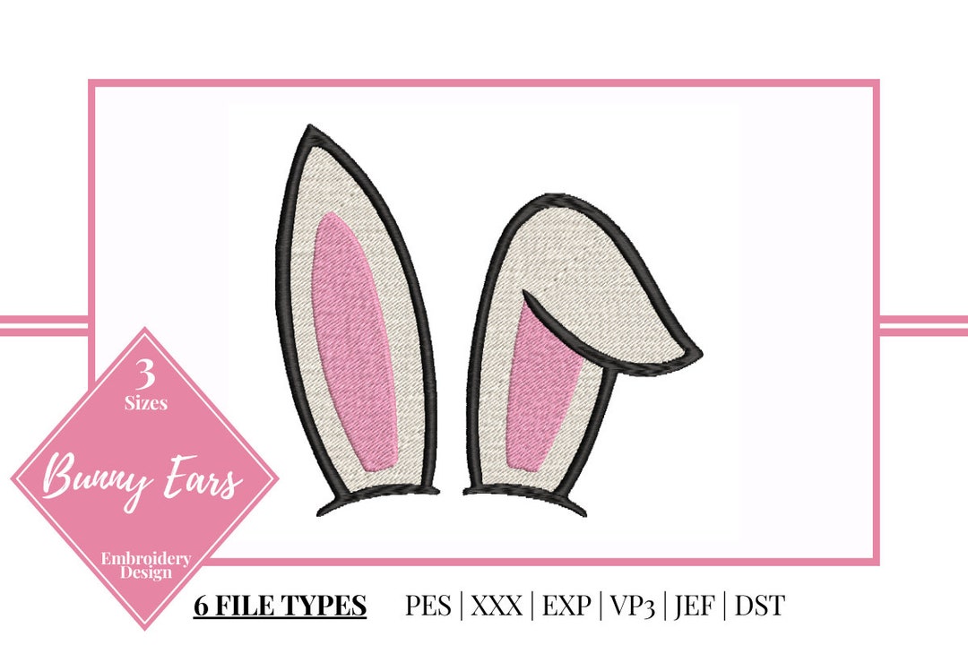 Bunny Ears Embroidery Design | Happy Easter Embroidery File | Digital ...