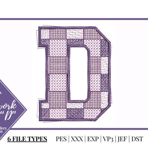 Patchwork Letter D Embroidery Design | Alphabet Letters Embroidery File ...