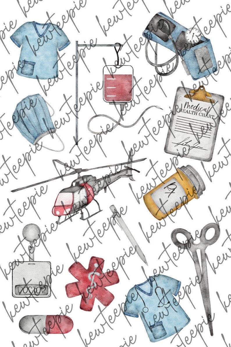 Health & Medicine Watercolor Clipart Medical Clipart - Etsy