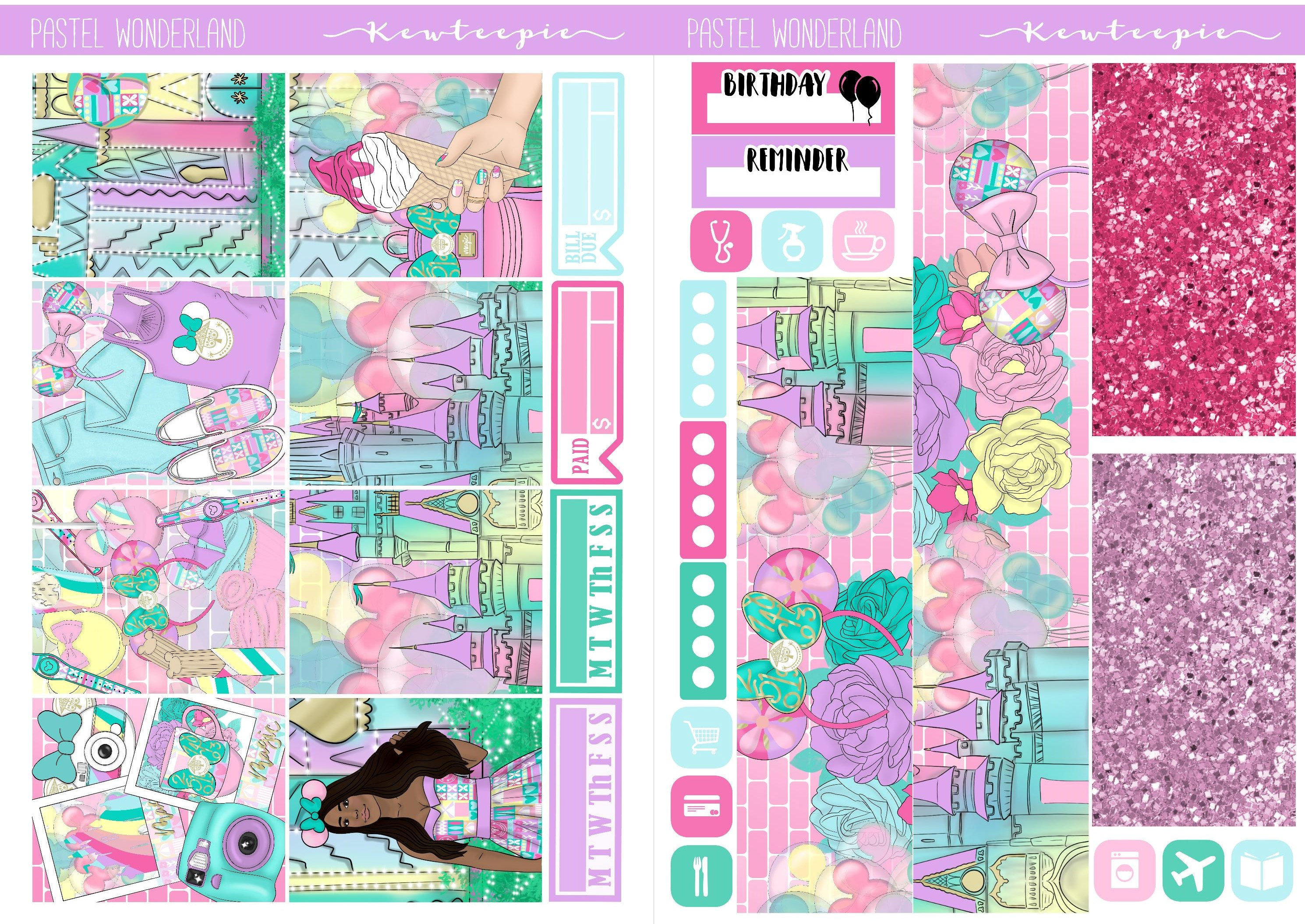 PRINTABLE Planner Sticker Kit Pastel Wonderland Printable | Etsy