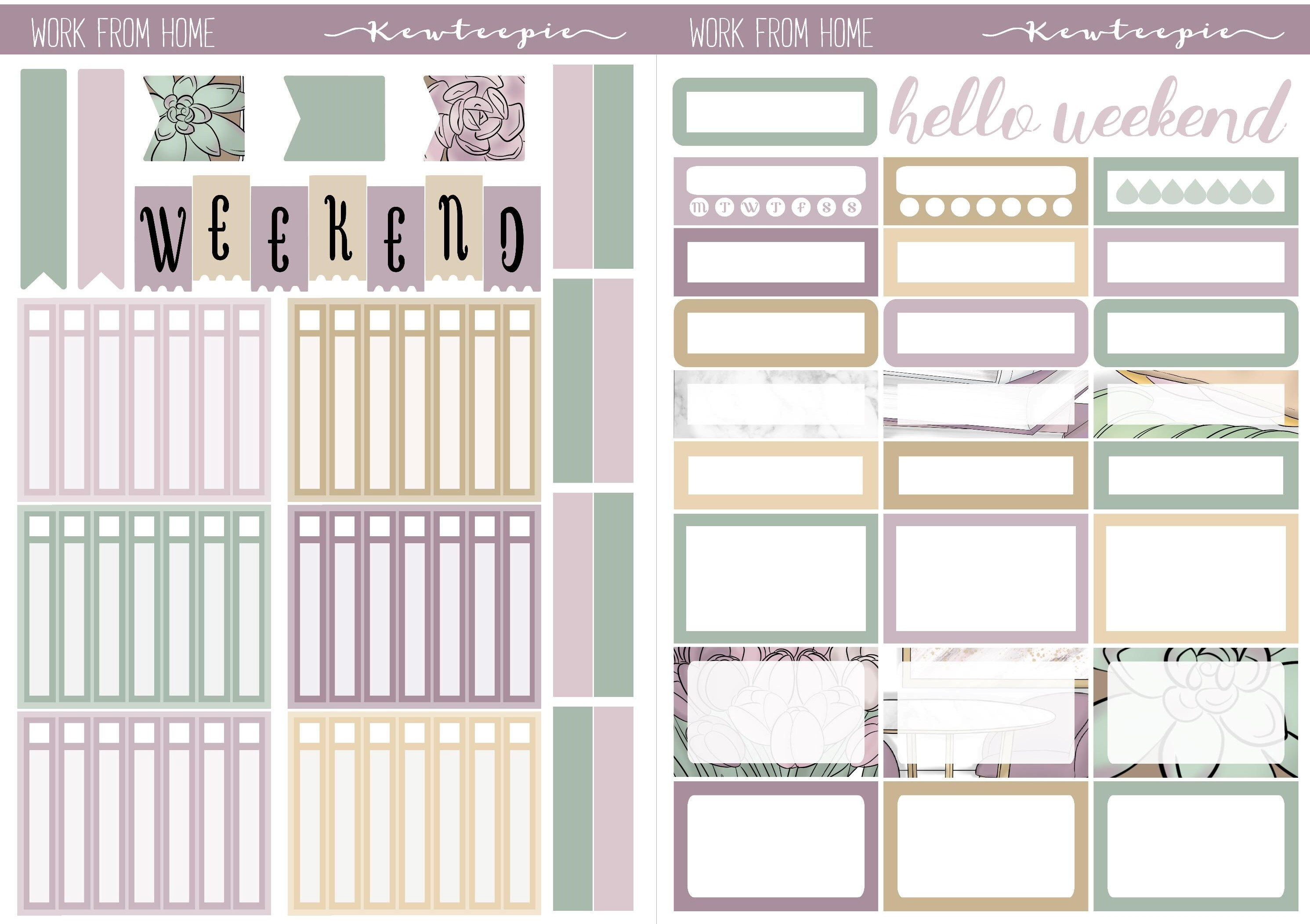 PRINTABLE Planner Sticker Kit Work From Home Printable | Etsy