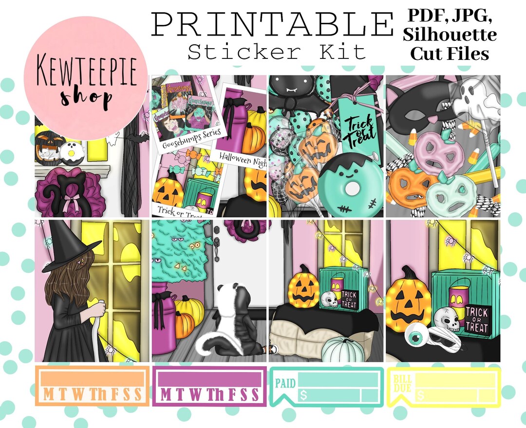 PRINTABLE Planner Sticker Kit Trick or Treat Printable - Etsy