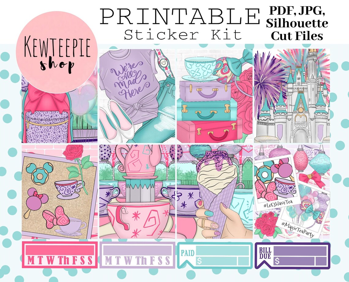 PRINTABLE Planner Sticker Kit | It's Tea Time Printable Planner ...