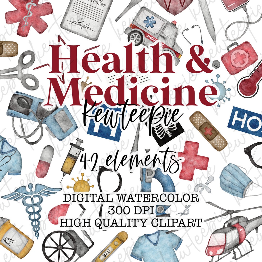 Health & Medicine Watercolor Clipart | Medical Clipart | Clipart ...