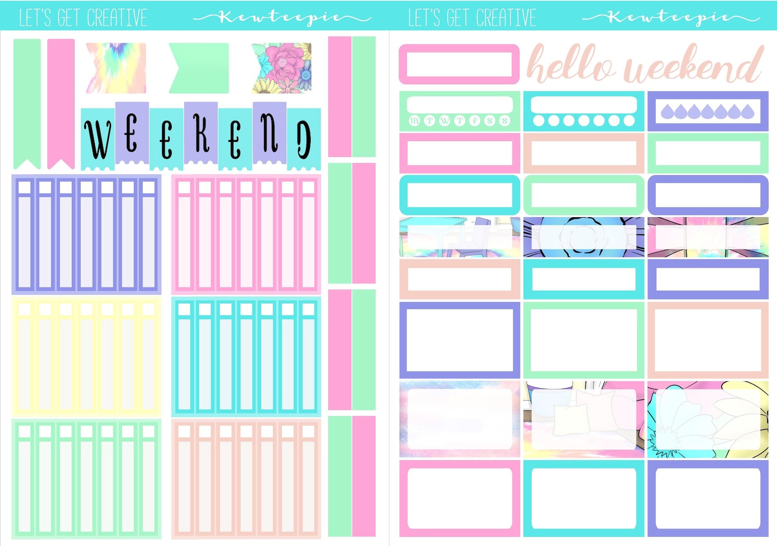 PRINTABLE Planner Sticker Kit Let's Get Creative - Etsy