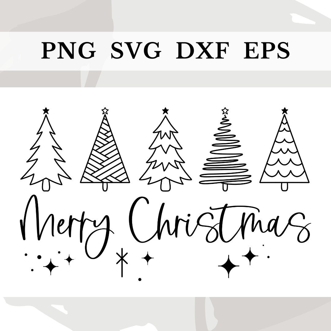 Merry Christmas Row Trees SVG | Clipart | Christmas Clipart | Christmas ...
