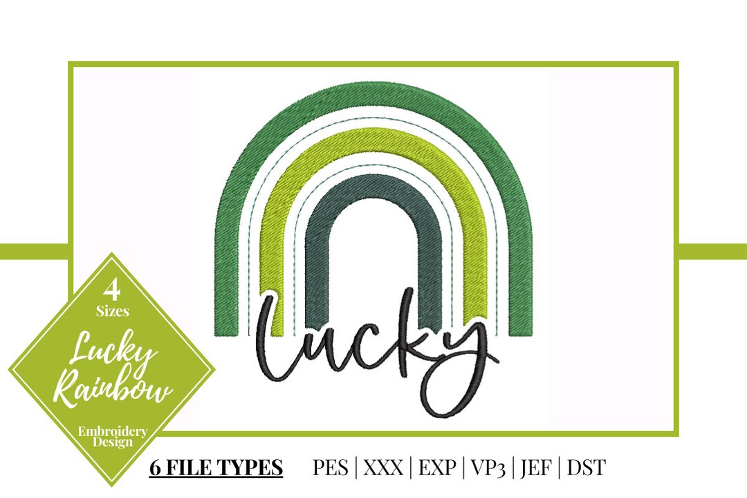 Lucky Rainbow Embroidery Design | Saint Patrick's Embroidery File ...
