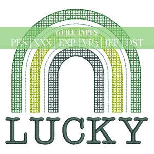 Lucky Rainbow Outline Embroidery Design | Saint Patrick's Embroidery ...
