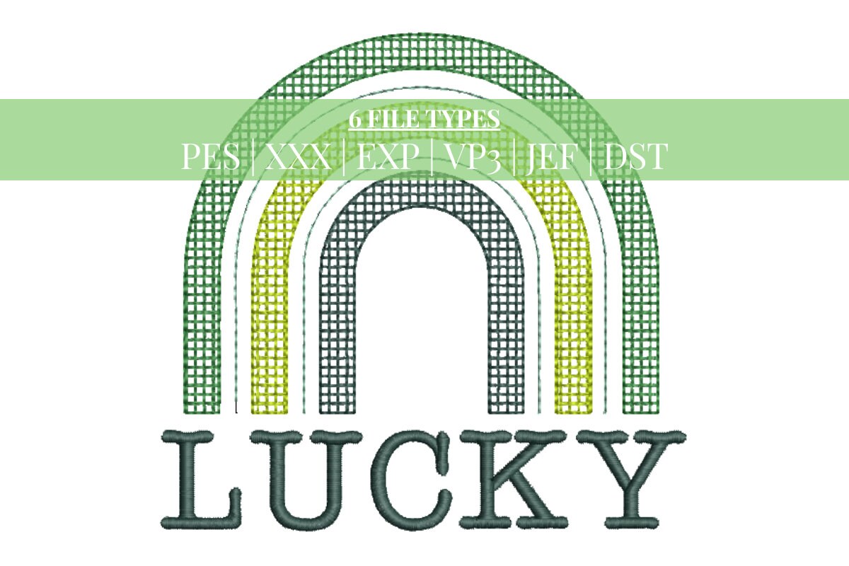 Lucky Rainbow Outline Embroidery Design | Saint Patrick's Embroidery ...