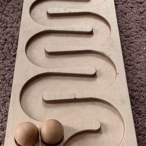 Wooden Ball Run Board: Toddler Winding Track With Beechwood Balls - Etsy