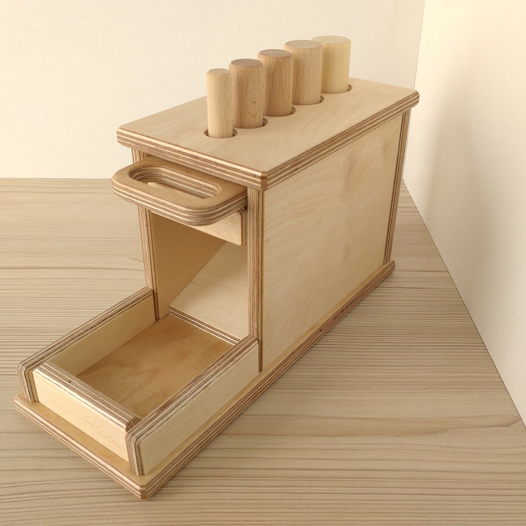 Montessori Cylinder Drop, Cylinder Slide, Montessori, Toys, Toys for ...