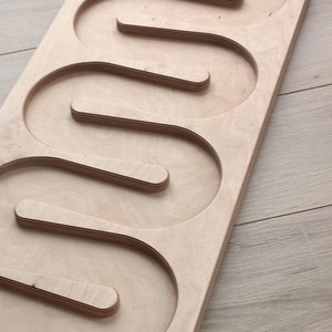 Wooden Ball Run Board: Toddler Winding Track With Beechwood Balls - Etsy