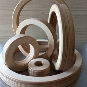 Wooden Circles Set Toy, Size Sorting Rings Toy, Educational Learning ...