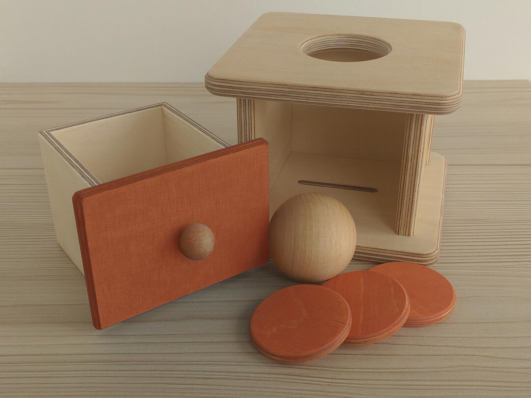 Montessori-inspired Imbucare Box,wooden Coin and Ball Drop Toy ...