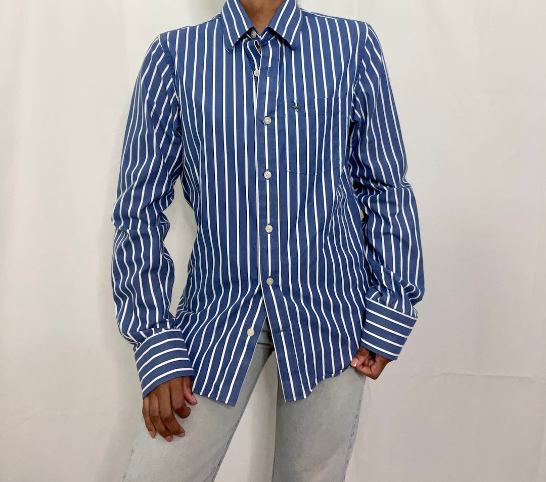 Abercrombie & Fitch Vintage / Classic Striped Oxford / Blue + White ...