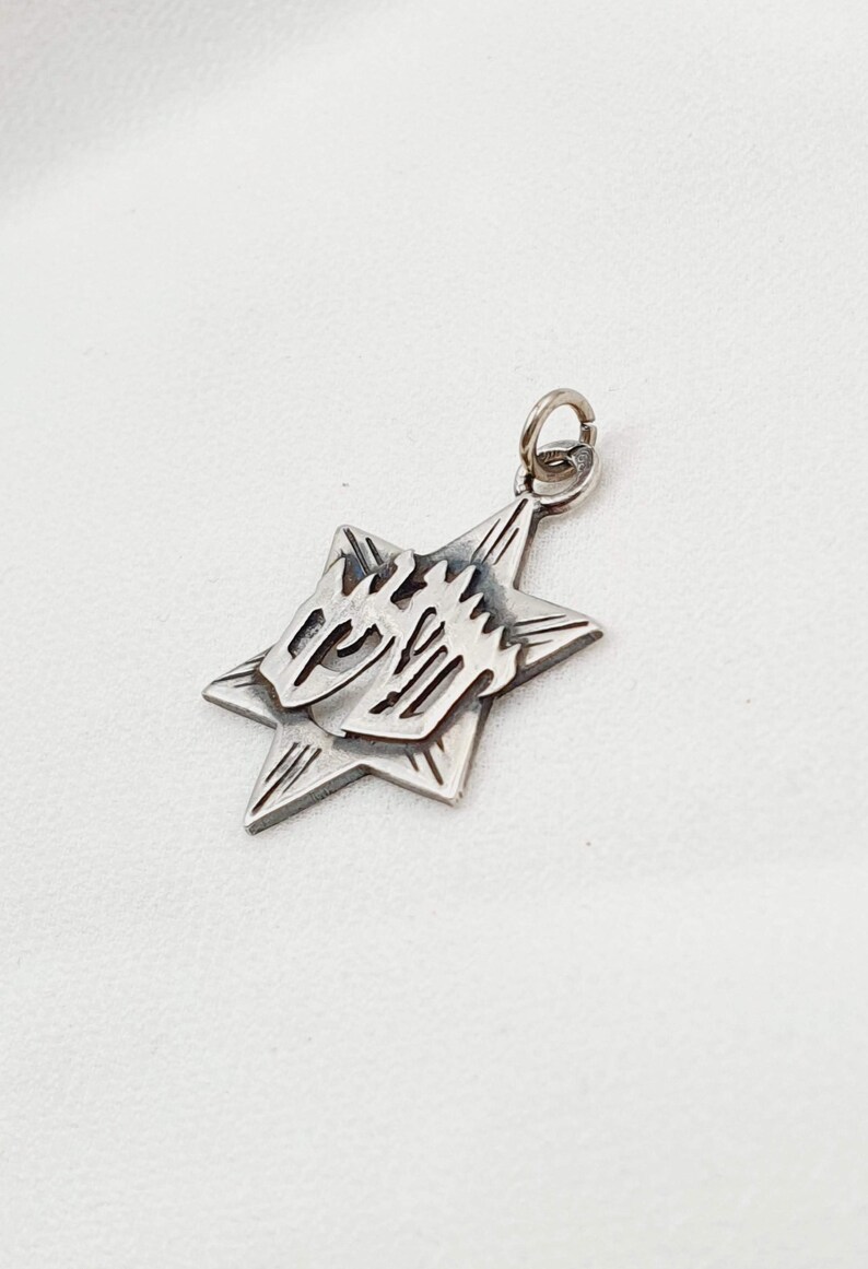 Vintage 925 sterlingzilveren Davidster-hanger, joodse judaica uit ...