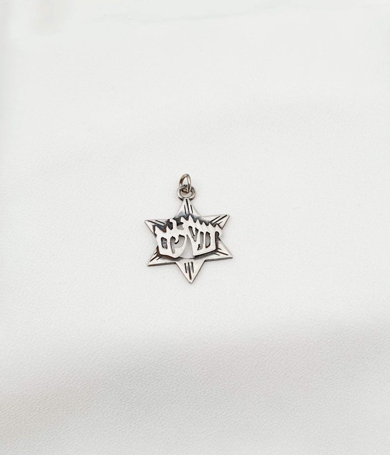Vintage 925 sterlingzilveren Davidster-hanger, joodse judaica uit ...