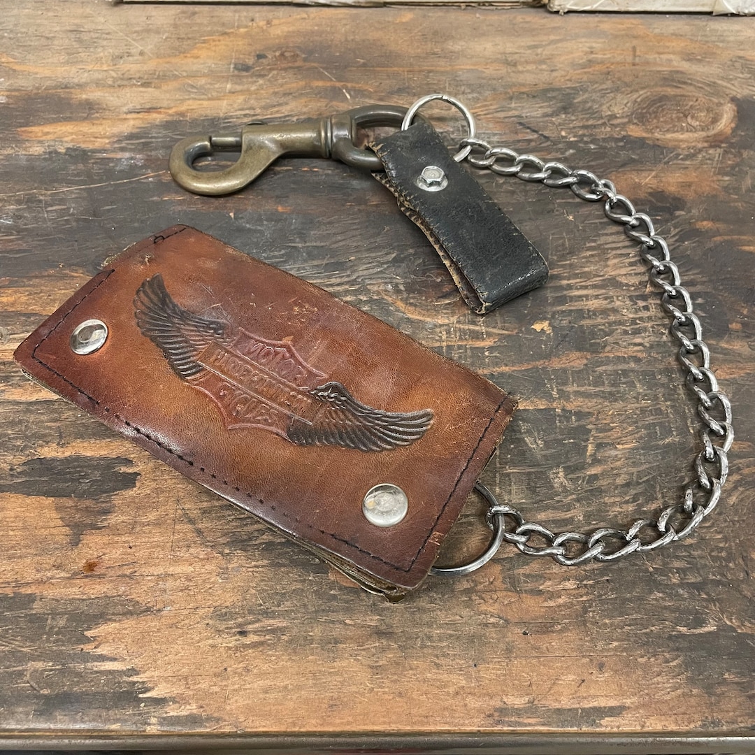 Vintage Harley Davidson Chain Wallet 6.75 X 3.5 Brown - Etsy