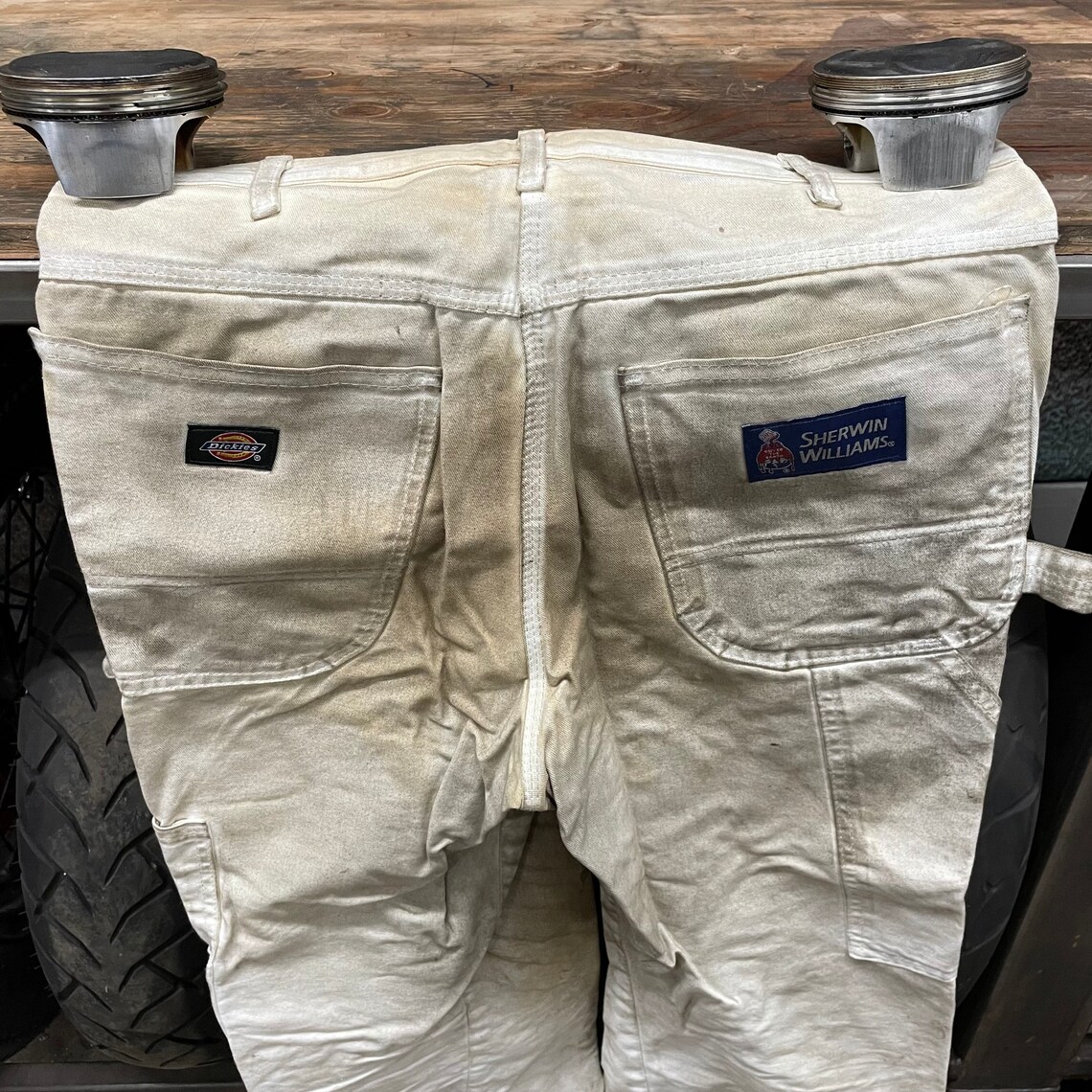 Heavily Distressed Dickies Sherwin Williams Pants - 32 X 30 White ...