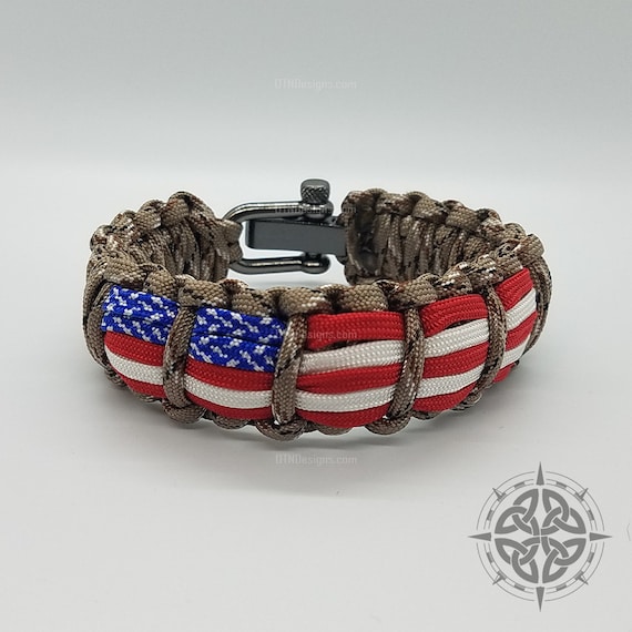 Patriotic Paracord Bracelet Military Bracelets Survival Bracelets Veterans Jewelry Support Our Troops Gifts for Vets Gifts for Him Etsy