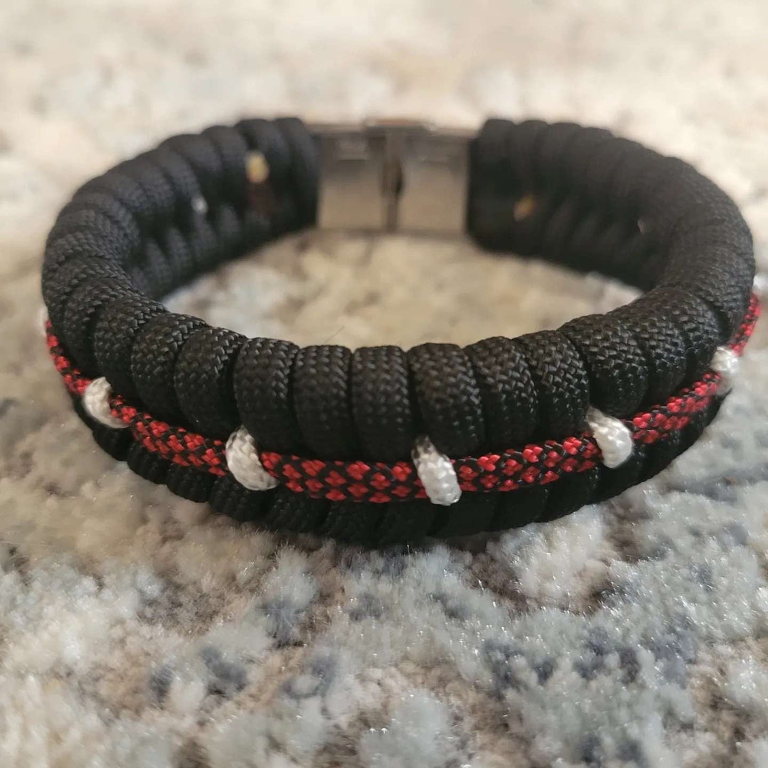 Stitched Fish Belly Paracord Bracelet, Oni Warriors Style, Gifts for ...