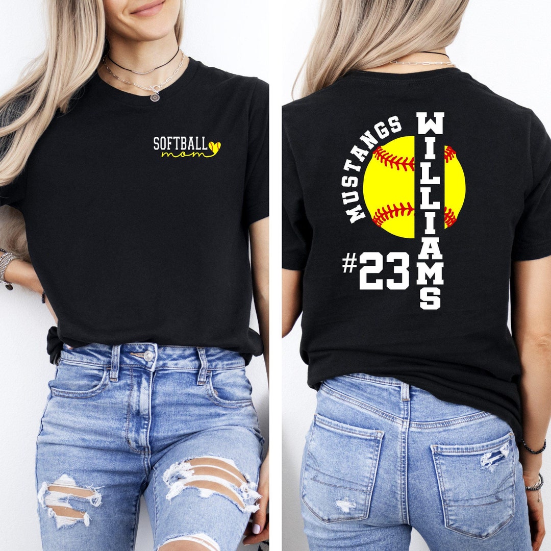 Custom Softball Mom Shirts, Team Mascot Softball Shirt, Game Day ...