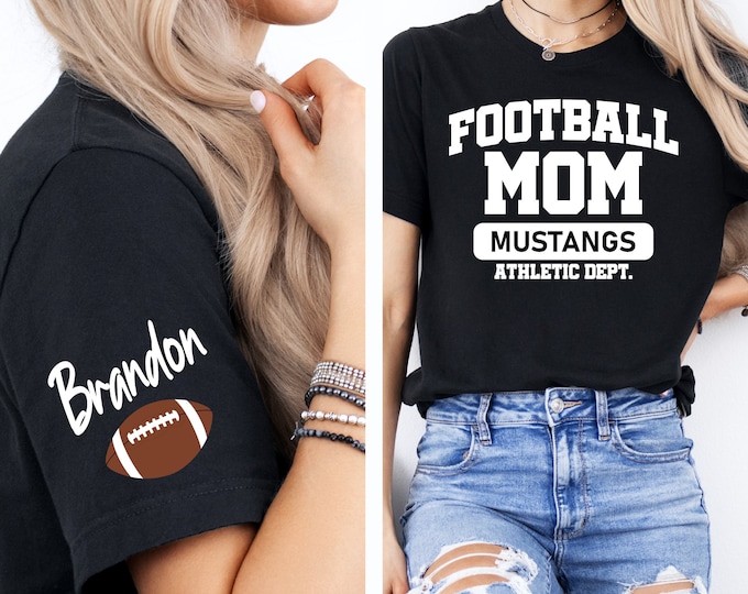 Custom Football Mom Shirt, Personalized Football Mom T Shirt, Football ...