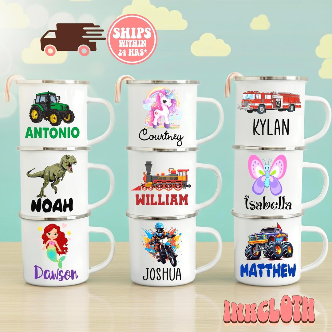 Personalized Mug for Kids, Hot Chocolate / Coffee Mug for Boys, Kids ...