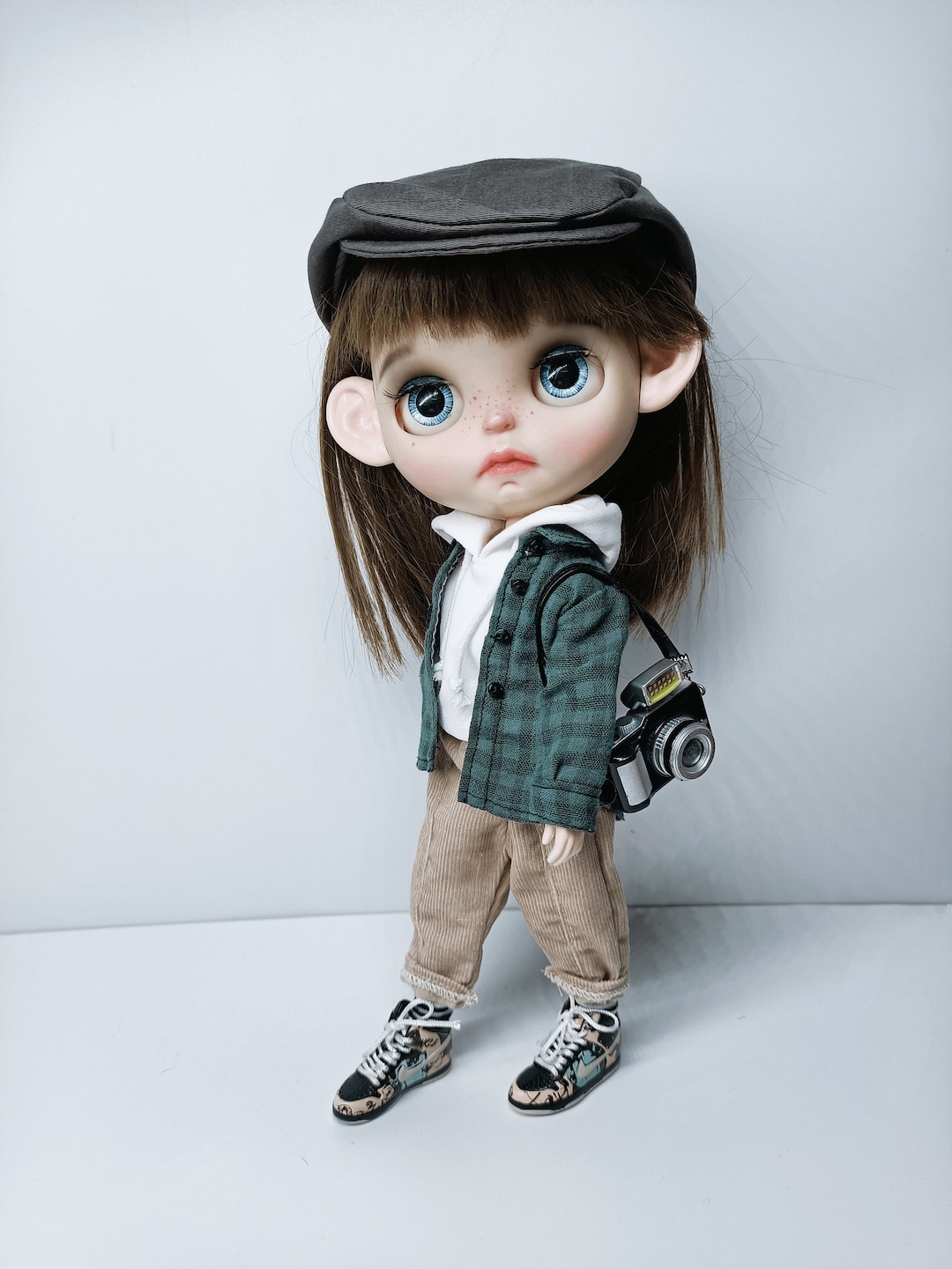BJD Plaid Shirt | Blythe Shirt Pullip Shirt| BJD Yosd Clothes for Blythe Pullip Obitsu 22 Obitsu ...