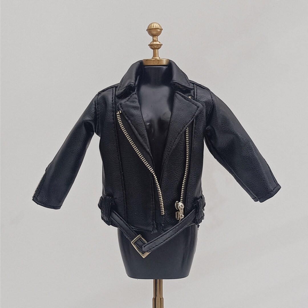 Blythe Leather Biker Jacket | Pullip Clothes Obitsu 24 OB22 Coat Momoko ...