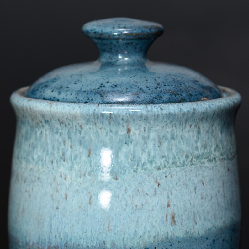 Handmade Ceramic Jar With Lid, Ocean Blue Glaze Pottery Canister - Etsy