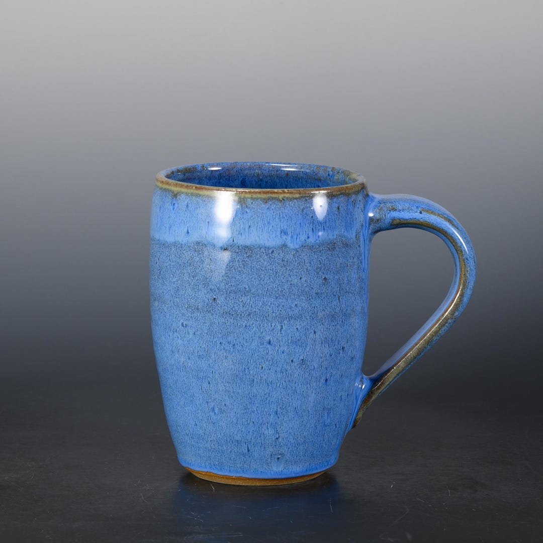 Indigo Blue 24 Oz LARGE Pottery Mug Handmade Ceramic Mug Big Coffee Mug ...