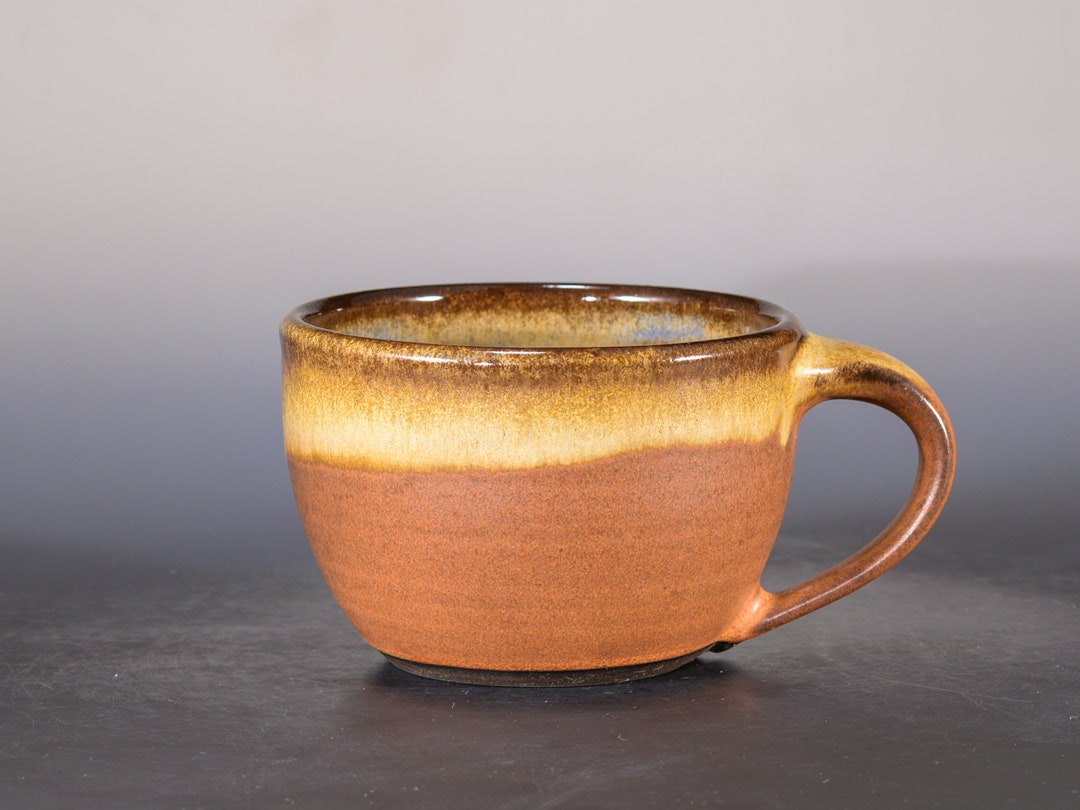 Satin Brown 24 Oz Pottery Soup Mug Handmade Soup Bowl With Handle ...