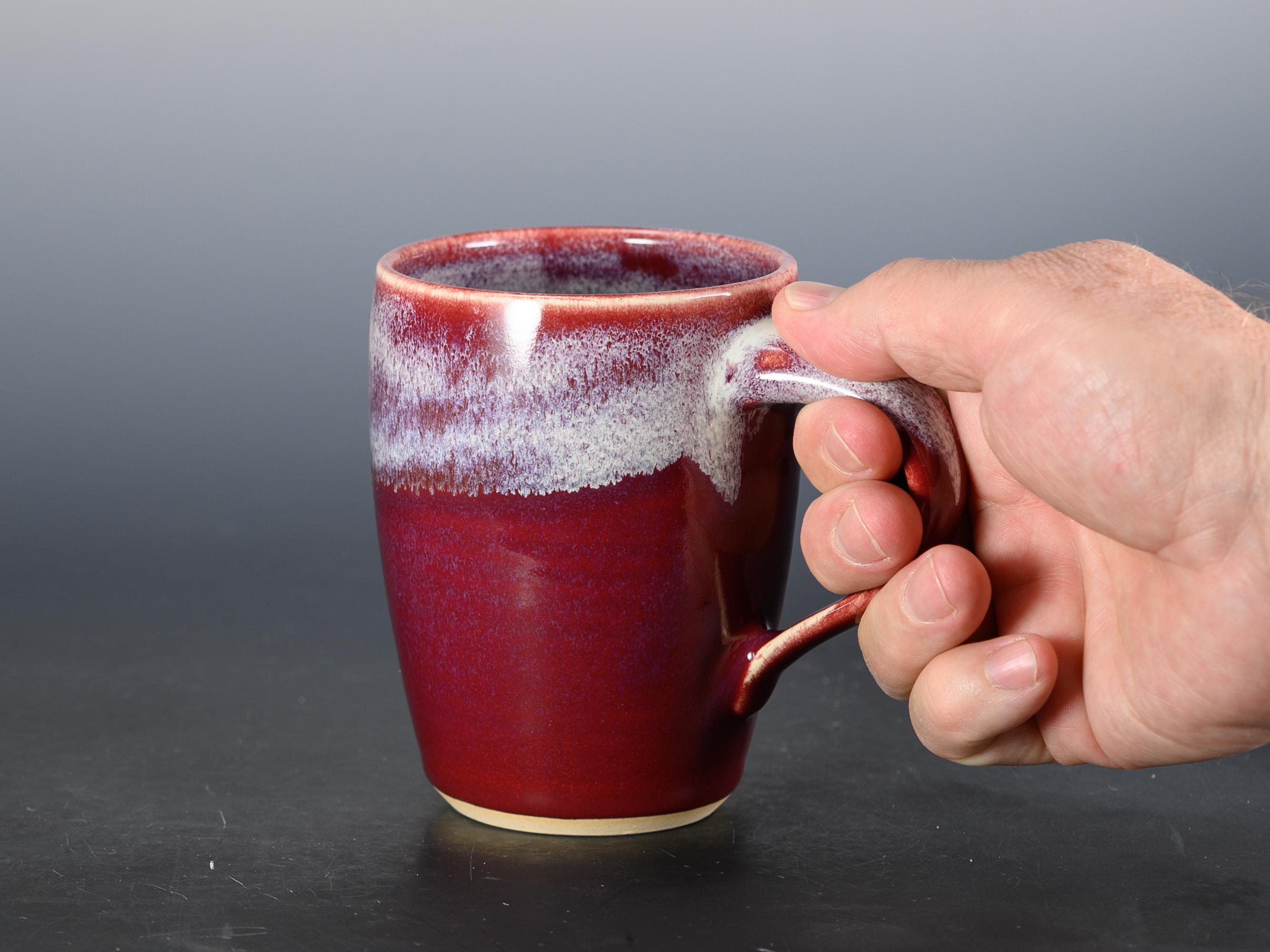 Handmade Ceramic Coffee Mug, 14 Oz Pottery Tea Cup - Ruby Red Glaze - Etsy