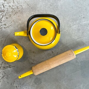 Vintage Asahi Japan Yellow Enamelware Sugar Bowl With Lid. Farmhouse ...