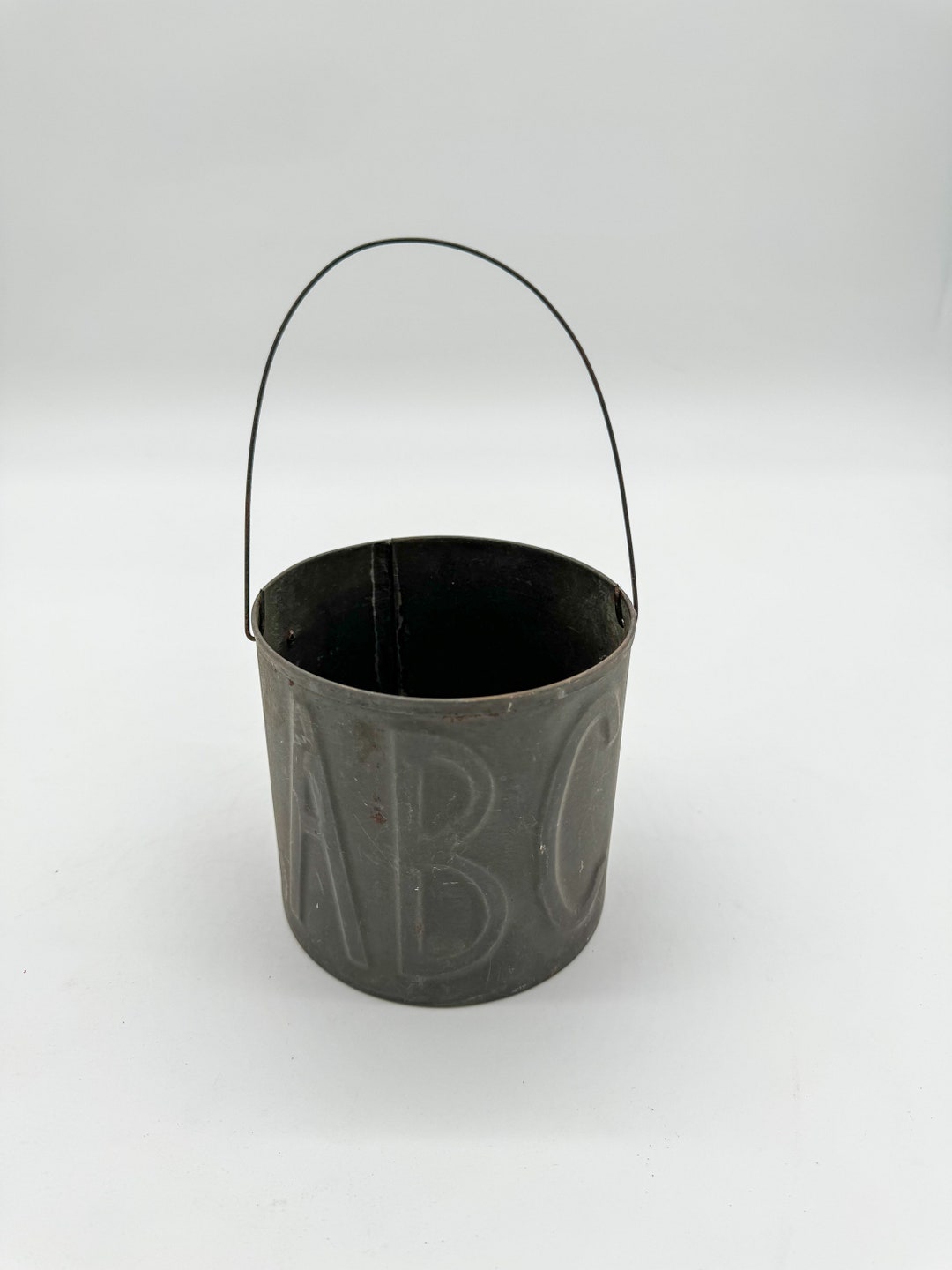 Vintage Embossed ABC Metal Pail With Handle - Etsy