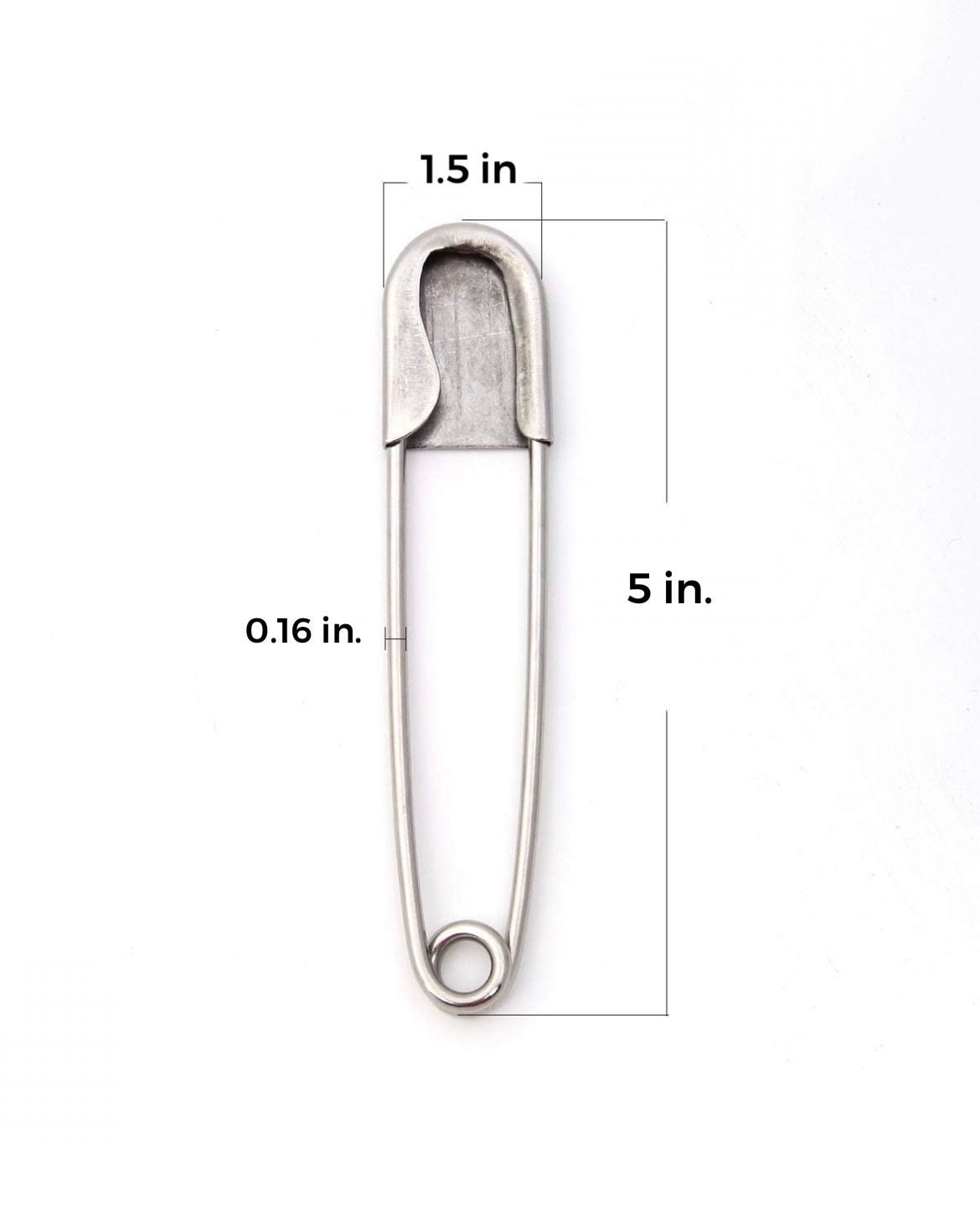Jumbo Safety Pin Accessory Stainless Steel and Sterling Silver Large ...