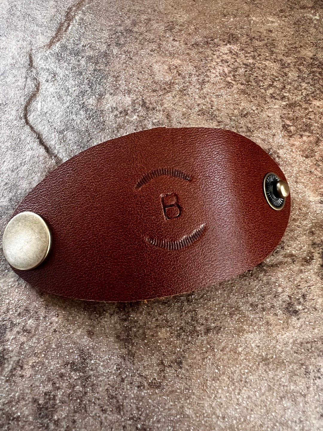 Leather Bandana Slide With Monogram Initial | Bandana Slide | Scarf ...